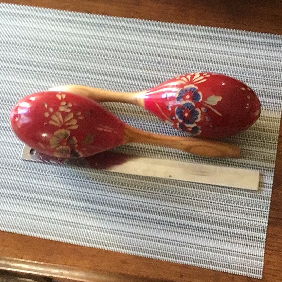 from Mexico | Toys | Set Of 2 Carved Hand Painted Maracas From Mexico ...